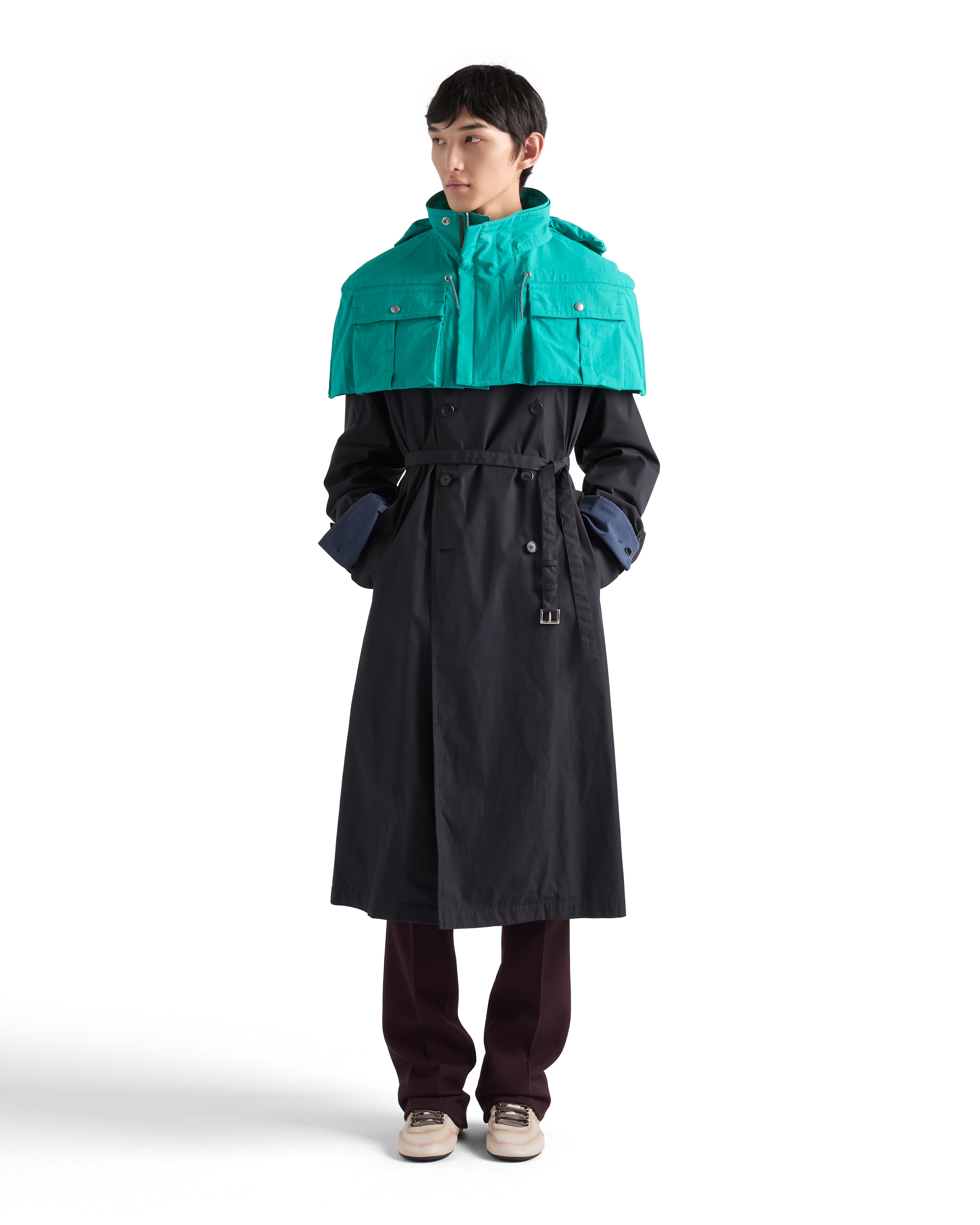 PRADA Prada Technical Fabric Capelet with Hood